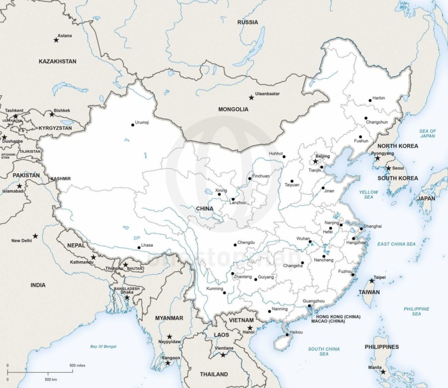 Free Vector Map of China Outline | One Stop Map