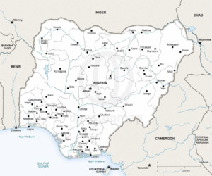 Free Vector Map of Nigeria Outline | One Stop Map
