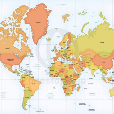 Buy 6 Vector World Maps Mercator: Lowest Price 50% Off