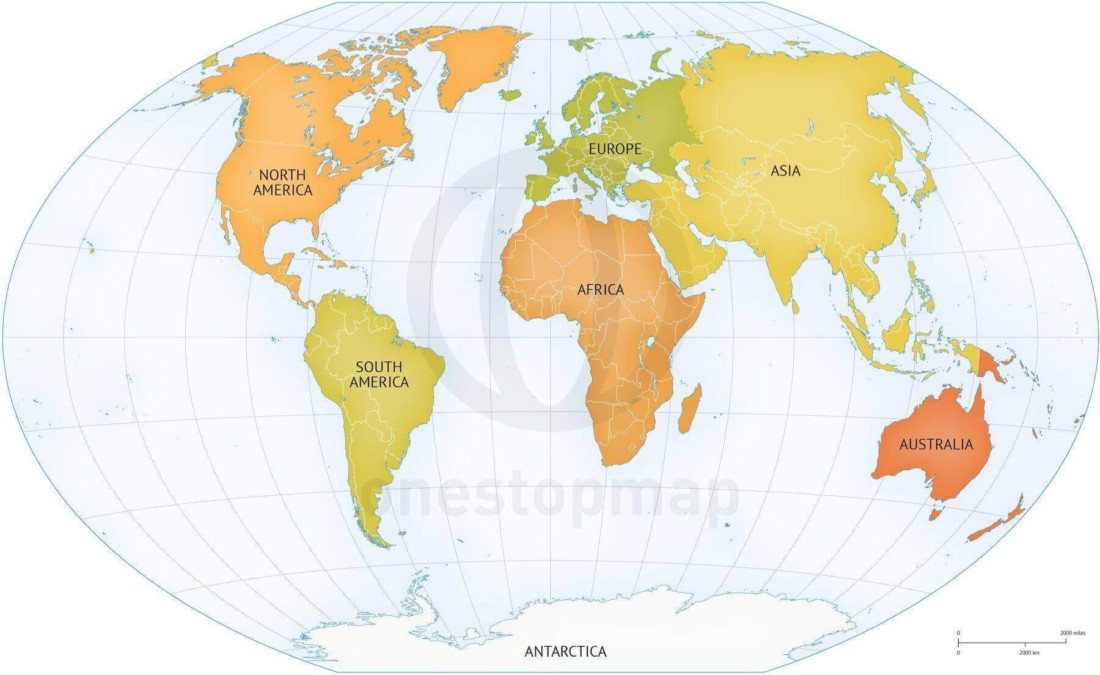 Vector Map of World Continents Political | One Stop Map