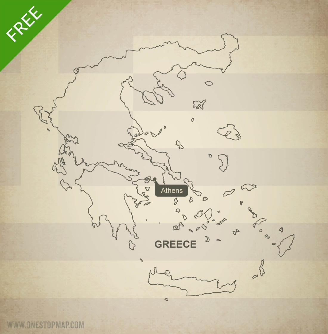🇬🇷 Free Vector Map of Greece Outline | One Stop Map