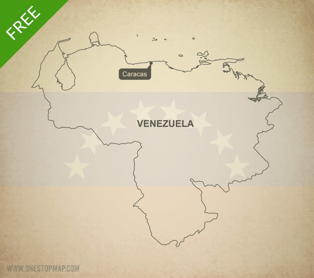 🇻🇪 Free Vector Map of Venezuela Outline | One Stop Map