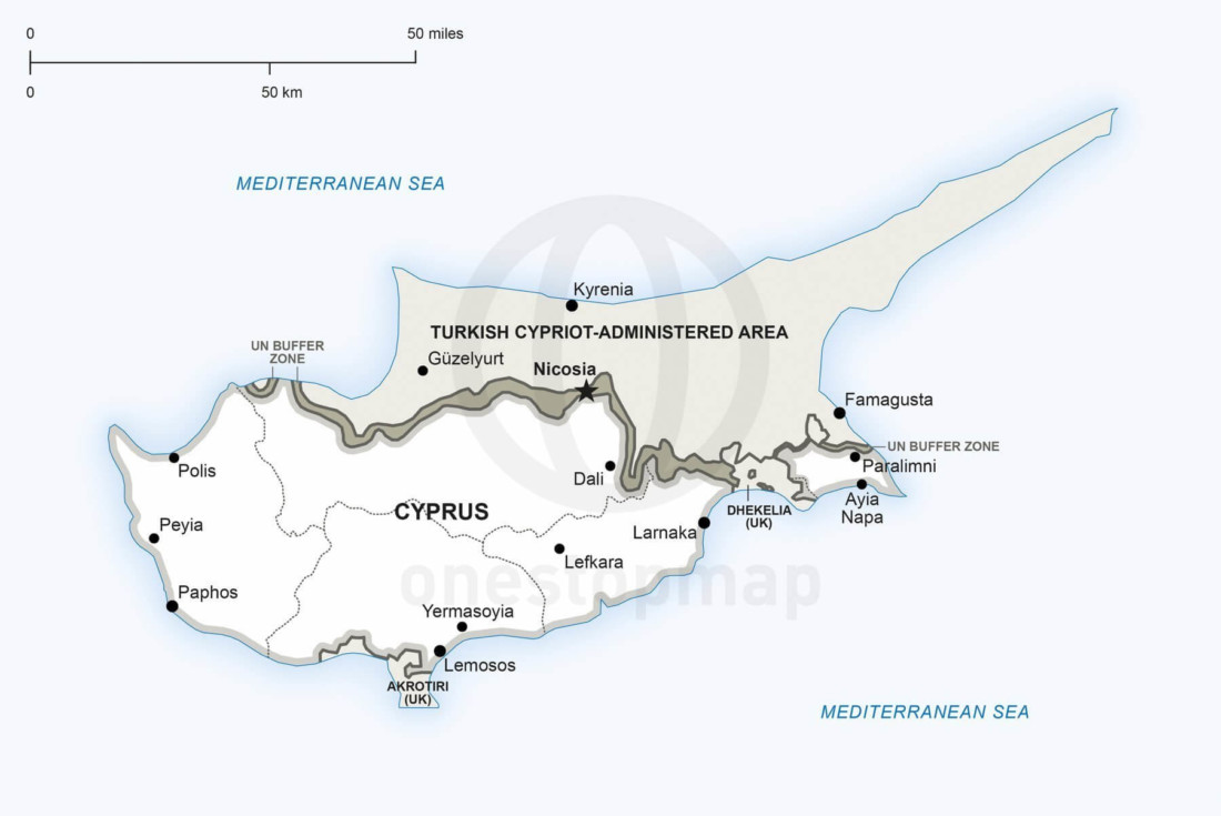 Vector Maps of Cyprus | One Stop Map