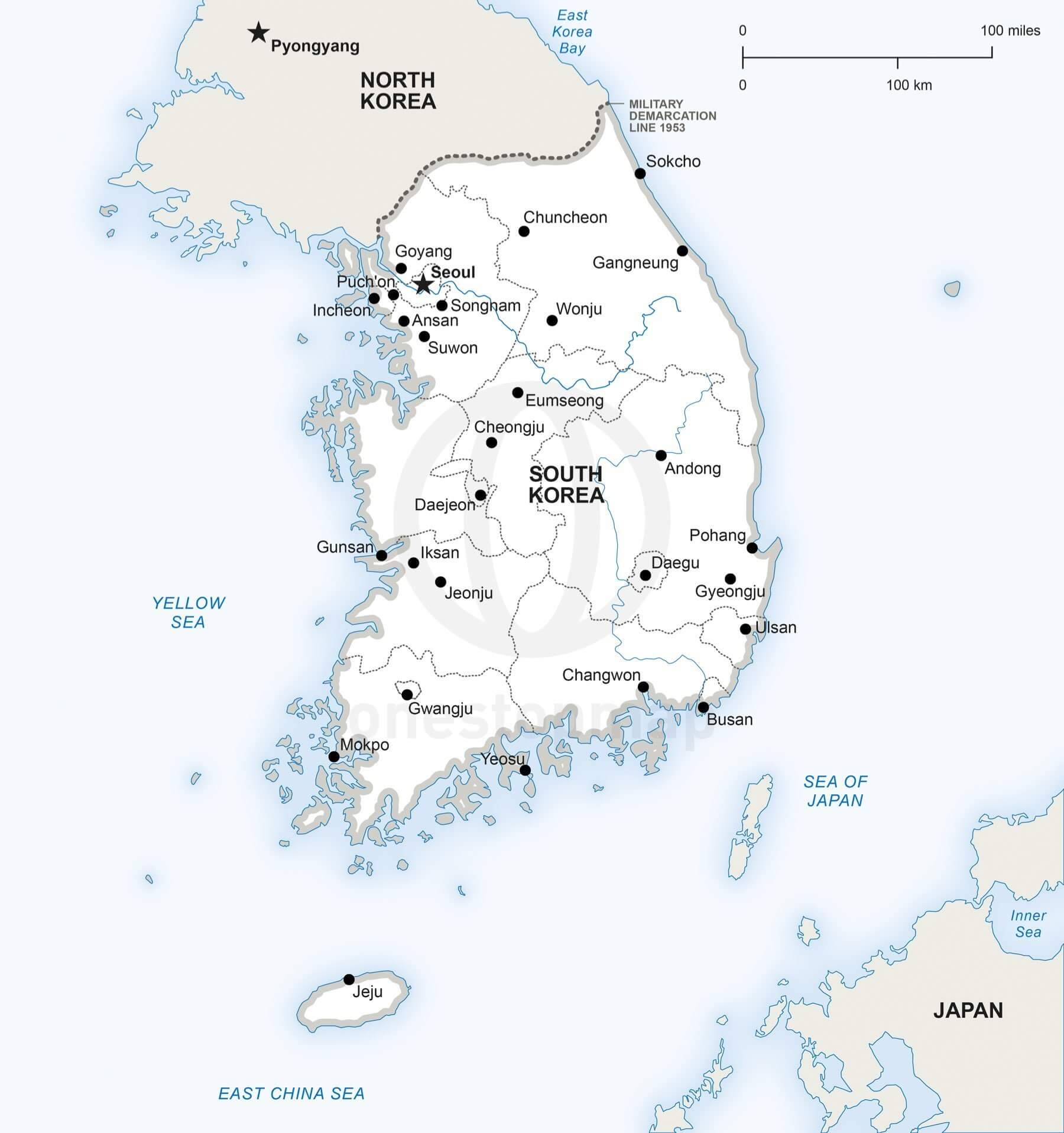 🇰🇷 Vector Map of South Korea political | One Stop Map 🇰🇷 Vector Map of South Korea political | One Stop Map