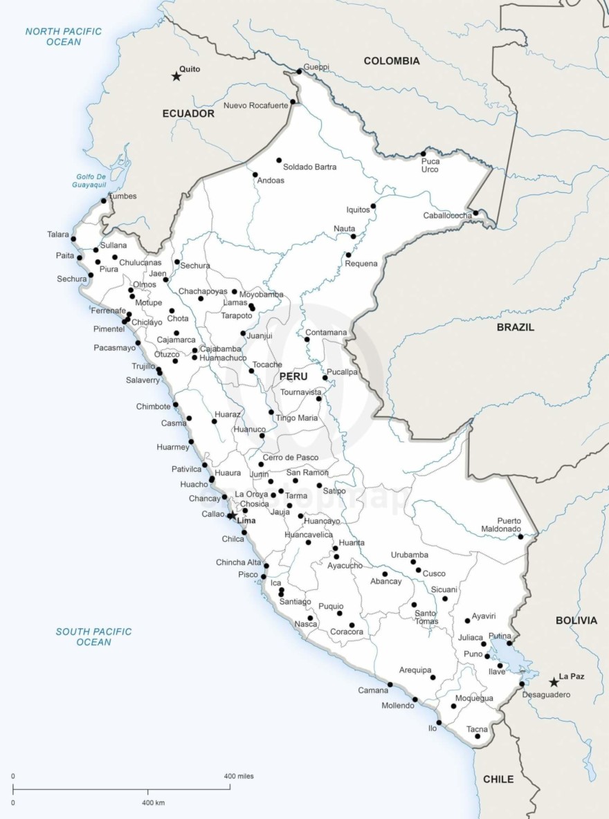 Free Vector Map of Peru Outline | One Stop Map