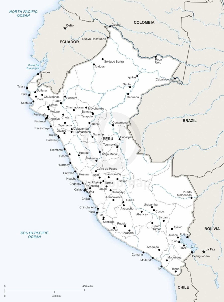 Free Vector Map of Peru Outline | One Stop Map