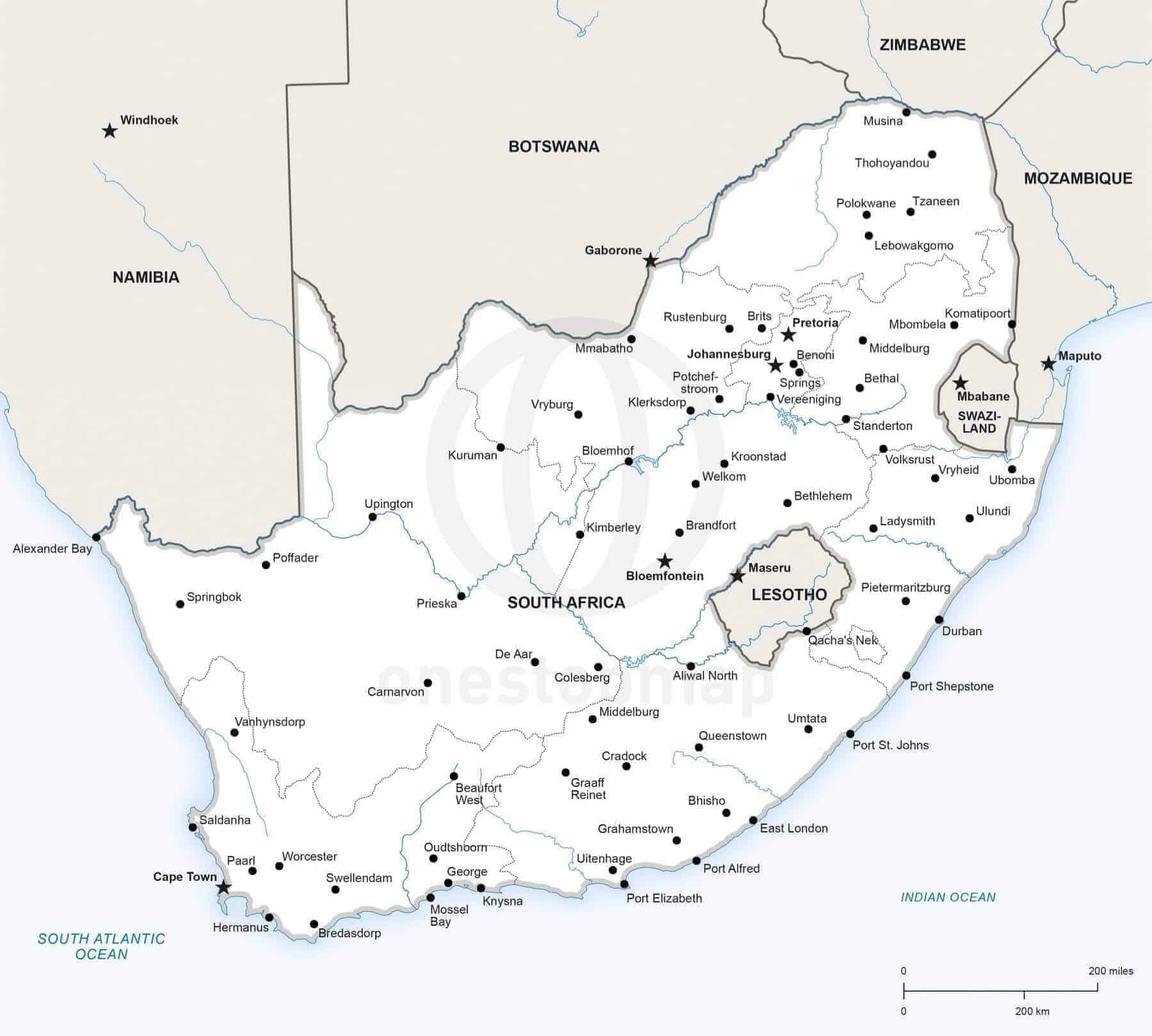 🇿🇦 Vector Map of South Africa political | One Stop Map 🇿🇦 Vector Map of South Africa political | One Stop Map