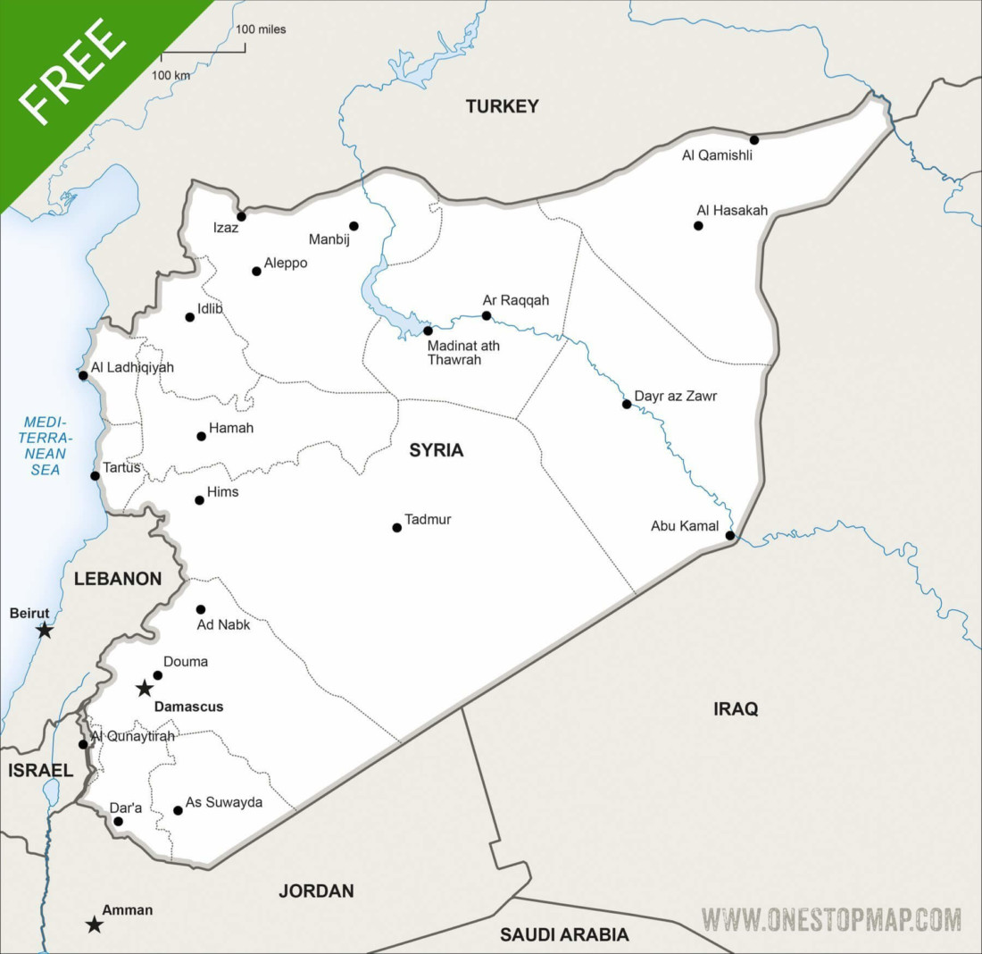 Vector Maps of Syria | One Stop Map