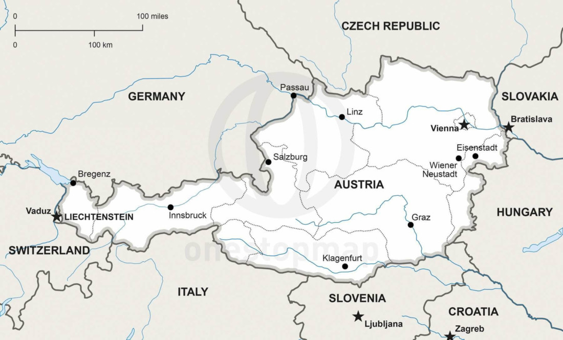 Vector Map of Austria Political | One Stop Map