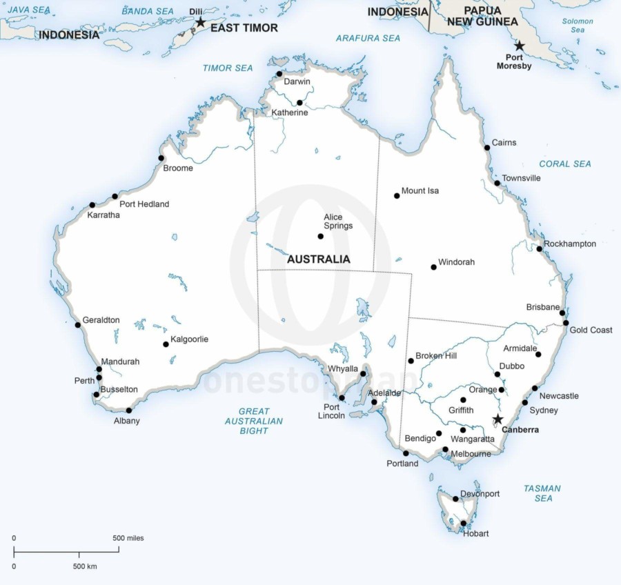 Vector Map of Australia Political | One Stop Map