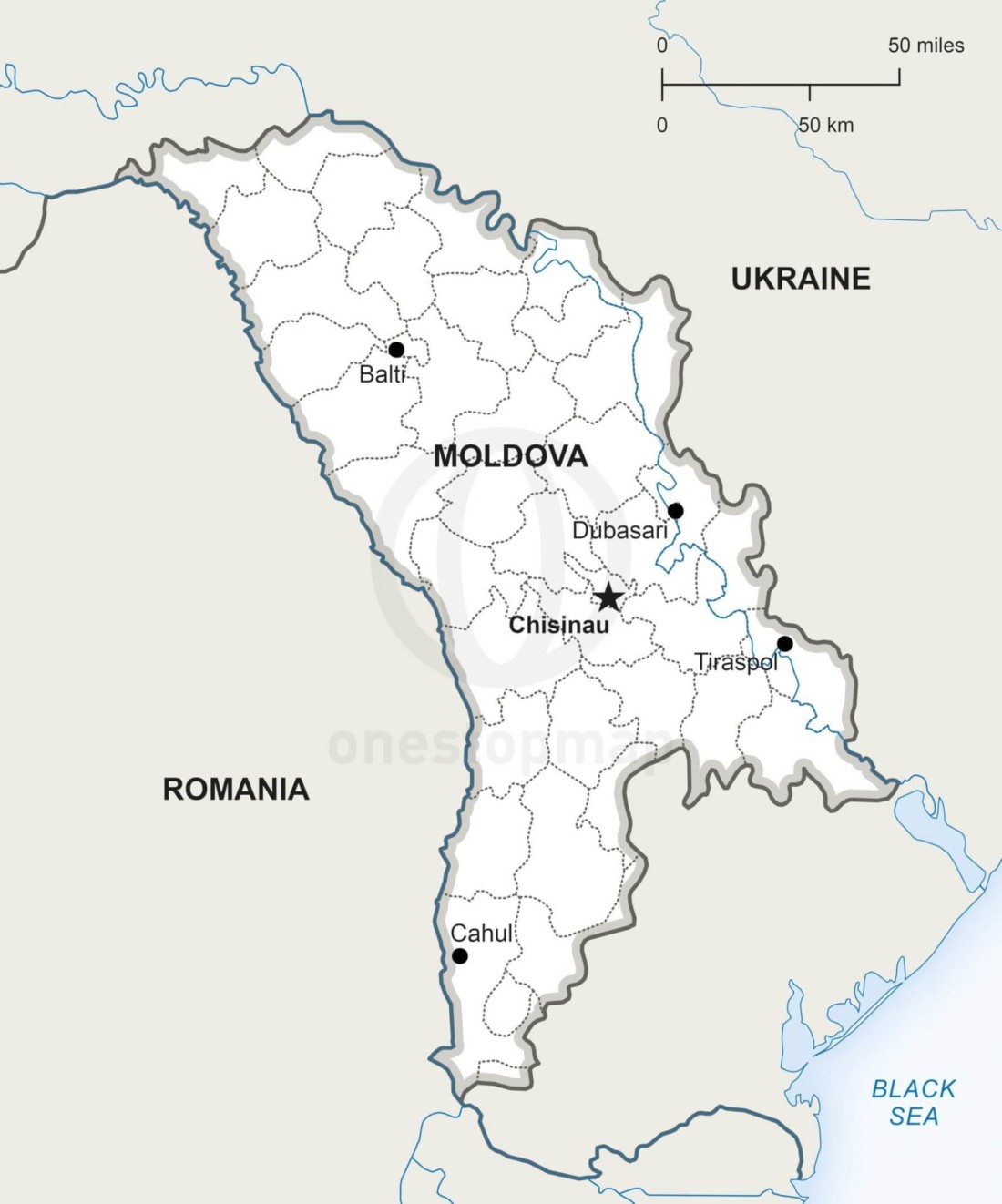 Vector Map of Republic of Moldova Political | One Stop Map