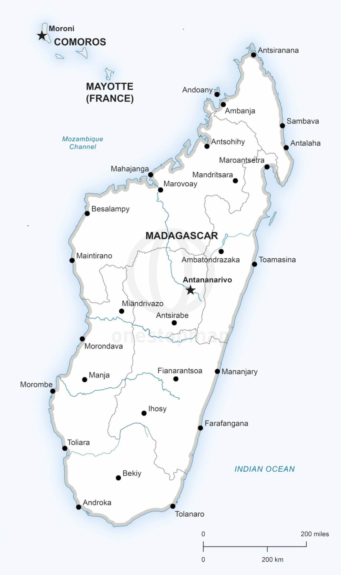 Vector Map of Madagascar Political | One Stop Map