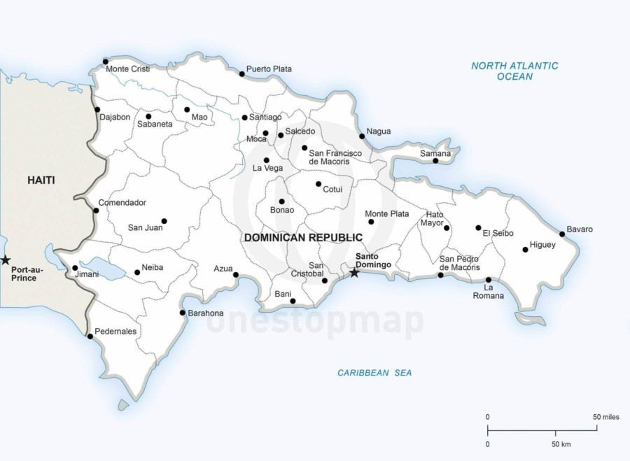 🇩🇴 Free Vector Map of Dominican Republic | One Stop Map