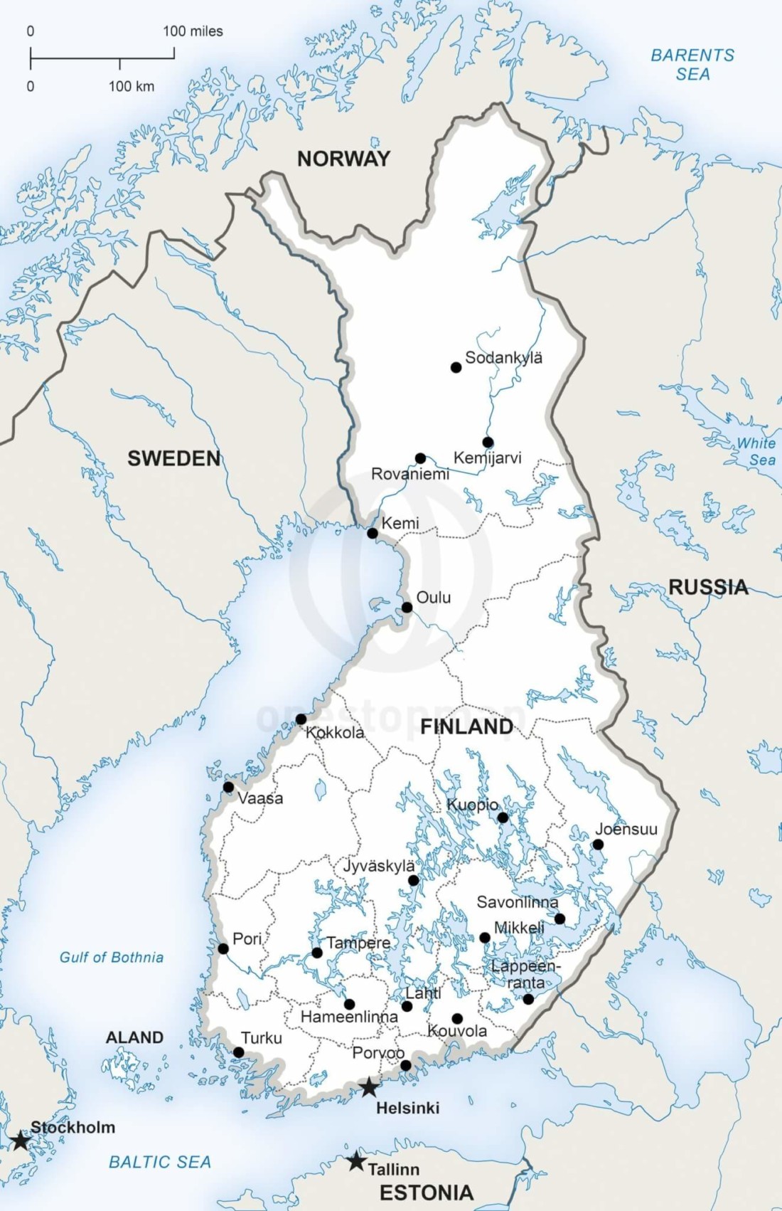 Vector Maps of Finland | One Stop Map