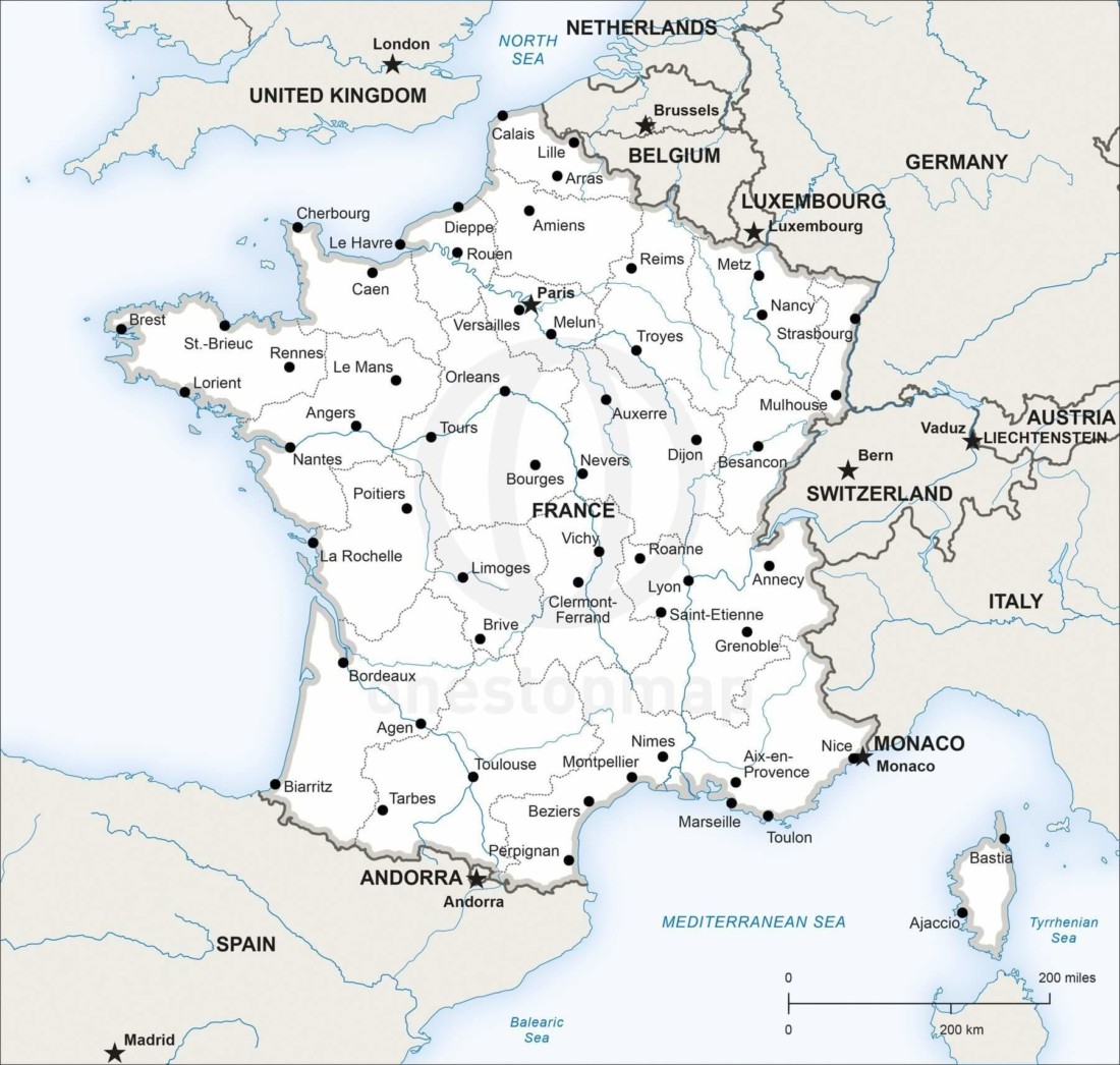 Vector Maps of France | One Stop Map