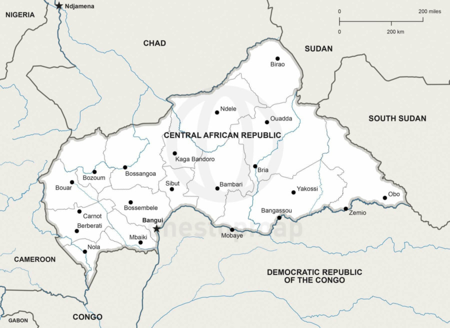 Vector Maps of Central African Republic | One Stop Map