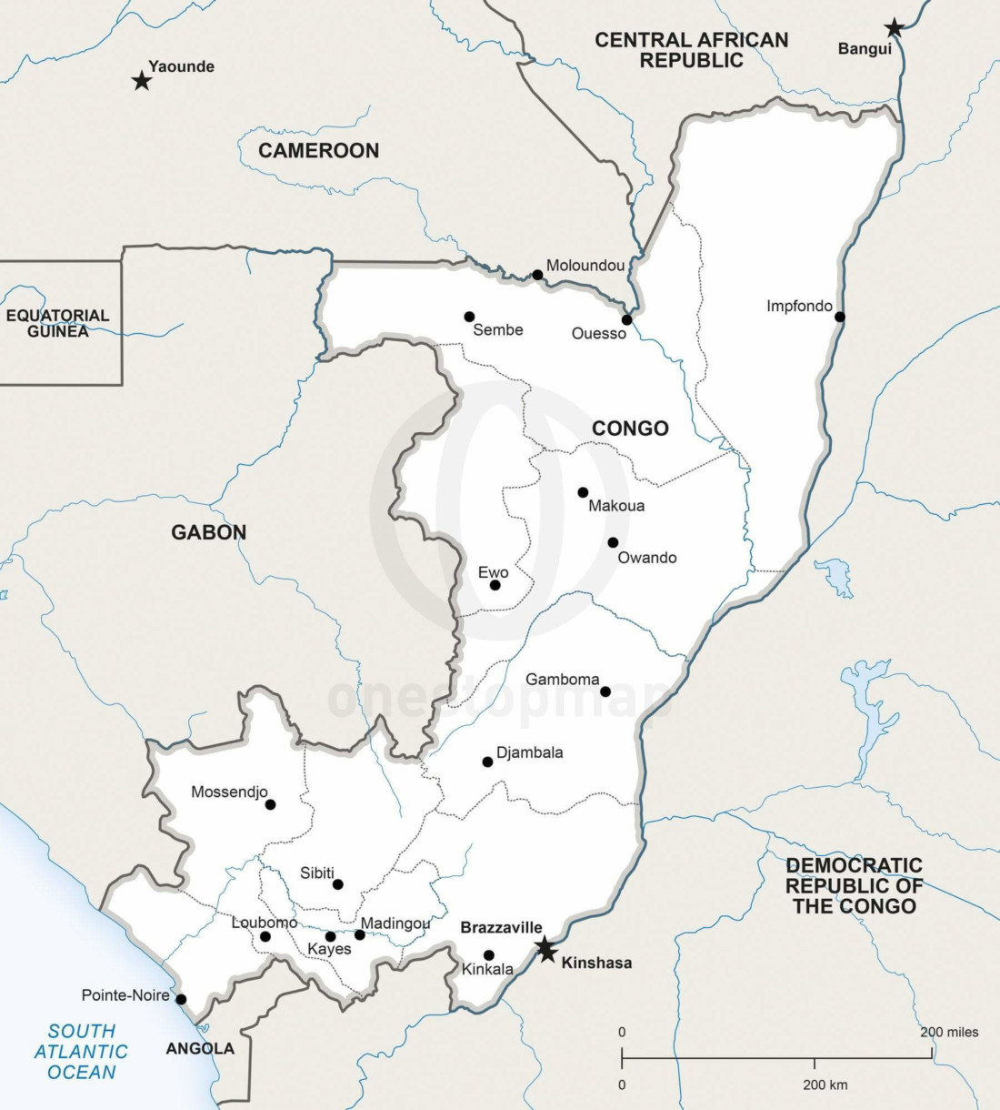 Vector Maps of Congo | One Stop Map