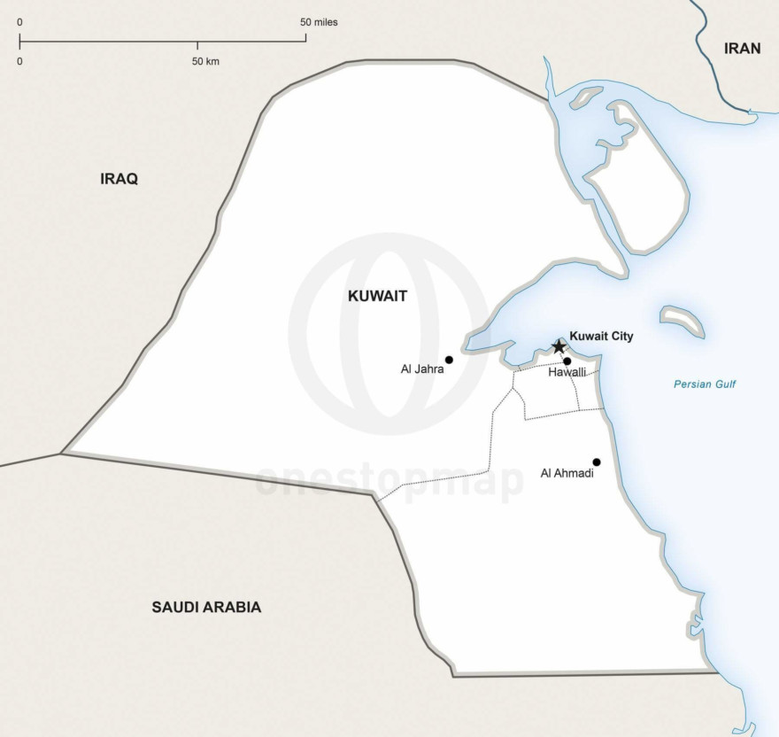 Vector Map of Kuwait Political | One Stop Map