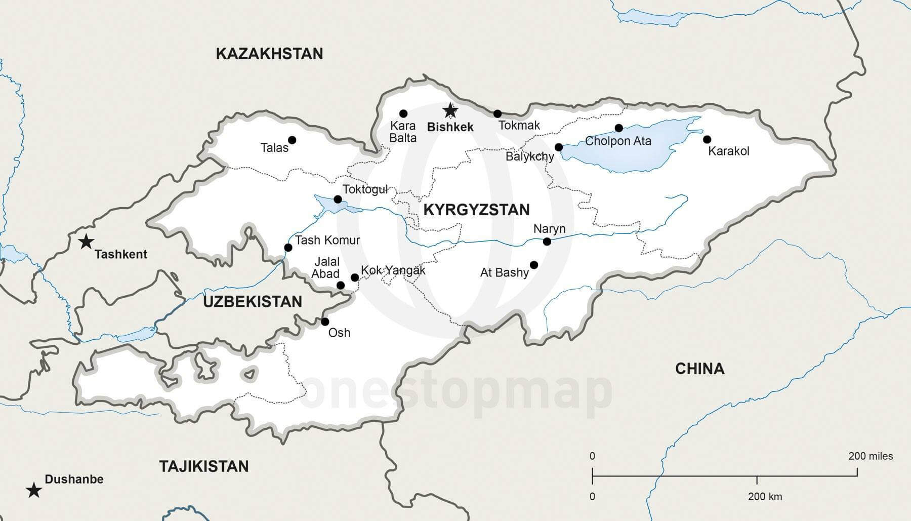 Vector Map Of Kyrgyzstan Political One Stop Map
