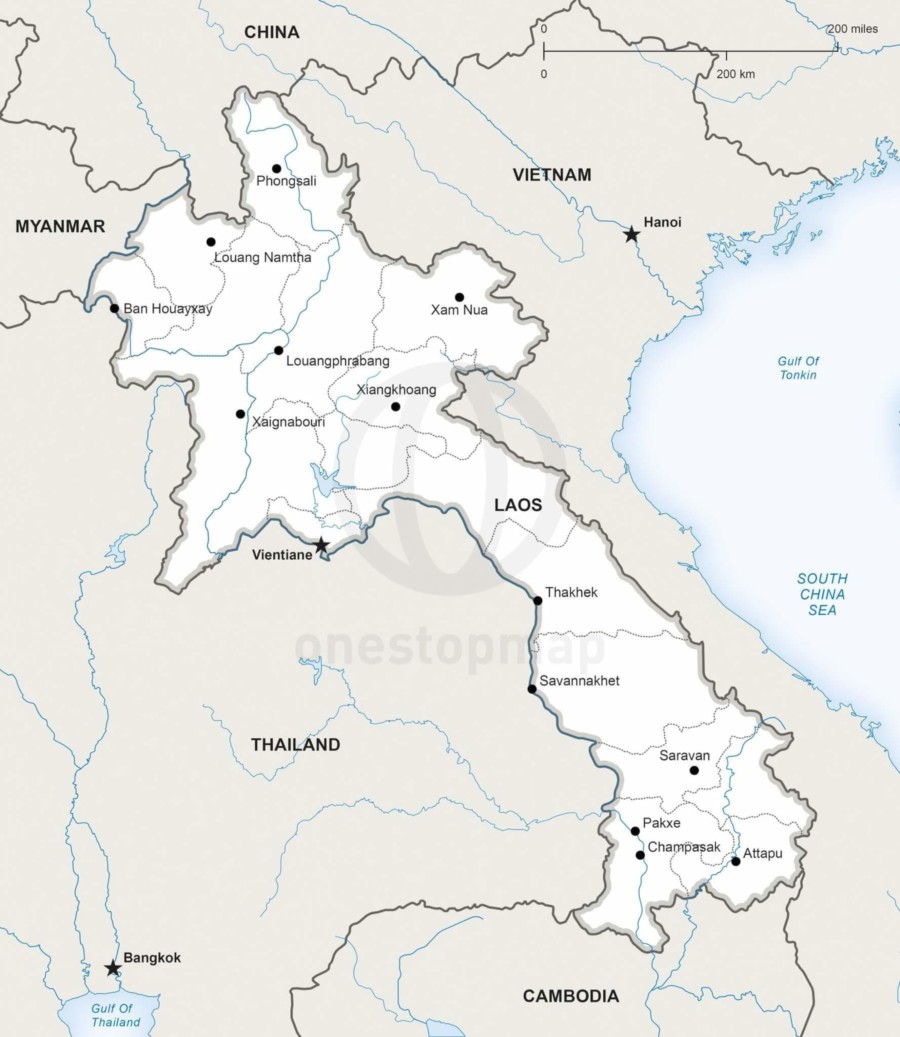 Vector Maps of Laos | One Stop Map