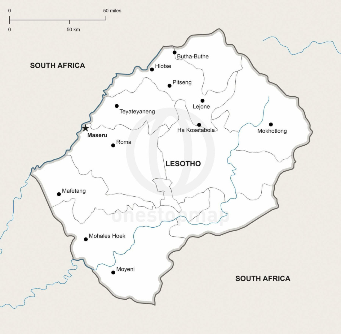 Vector Maps of Lesotho | One Stop Map