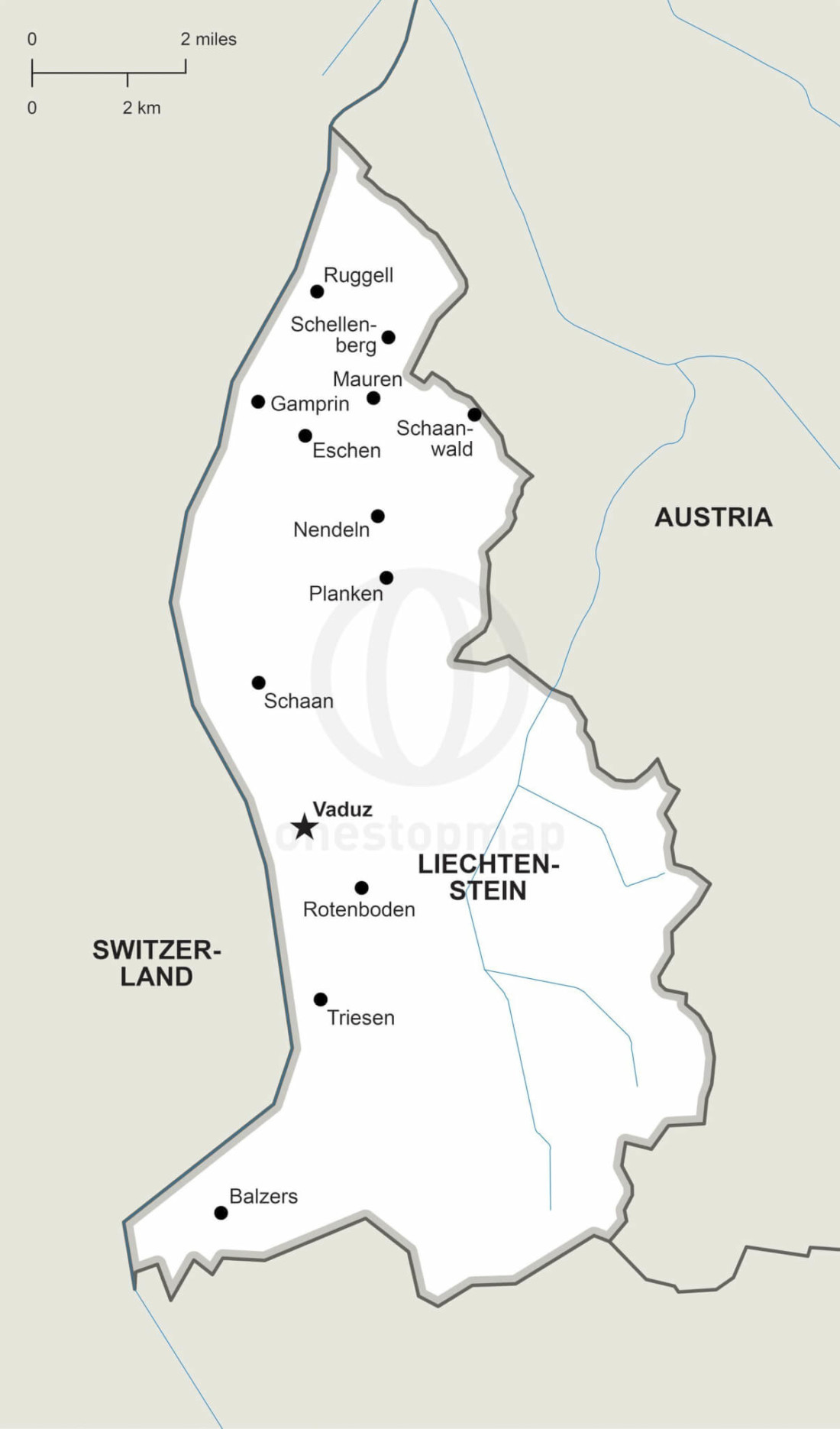 Vector Maps of Liechtenstein | One Stop Map