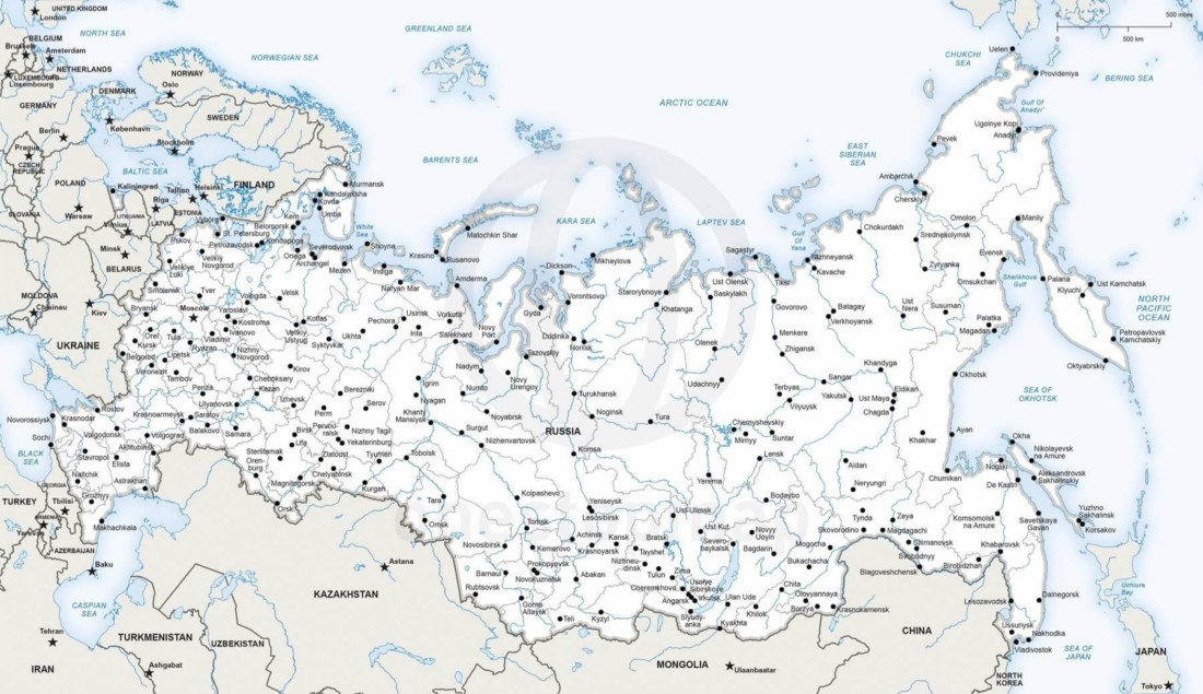 Free Vector Map of Russia Outline | One Stop Map