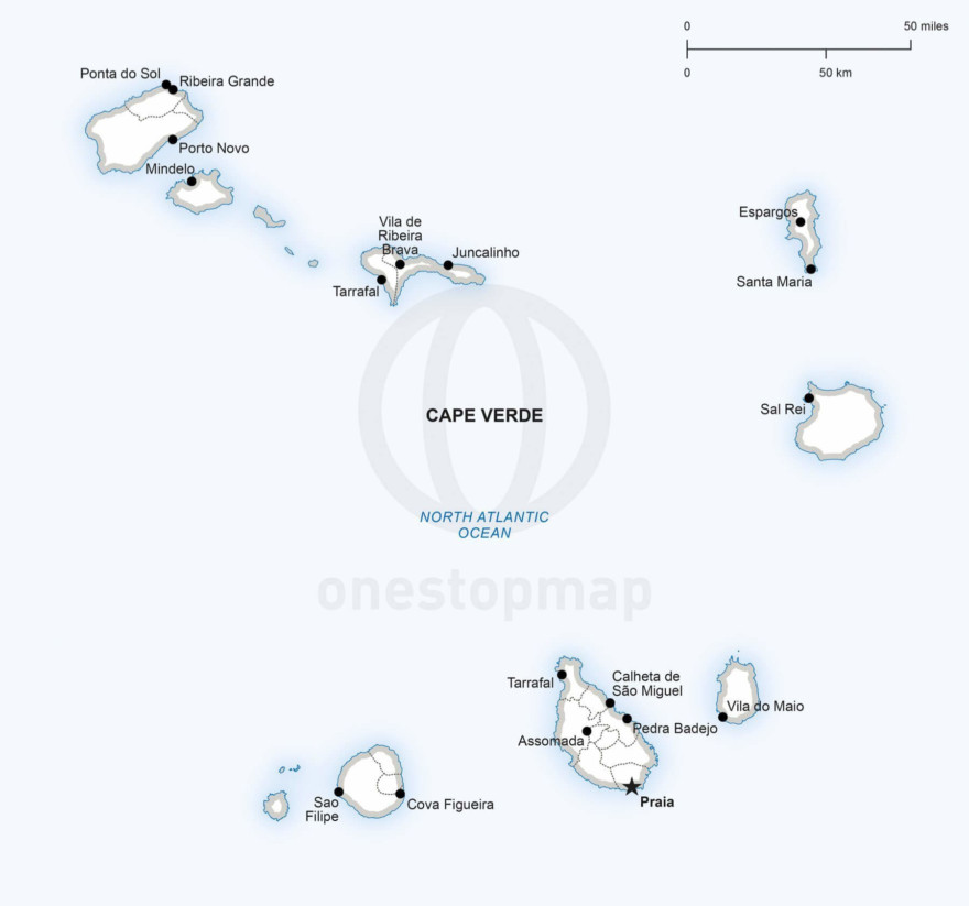 Vector Maps of Cape Verde | One Stop Map