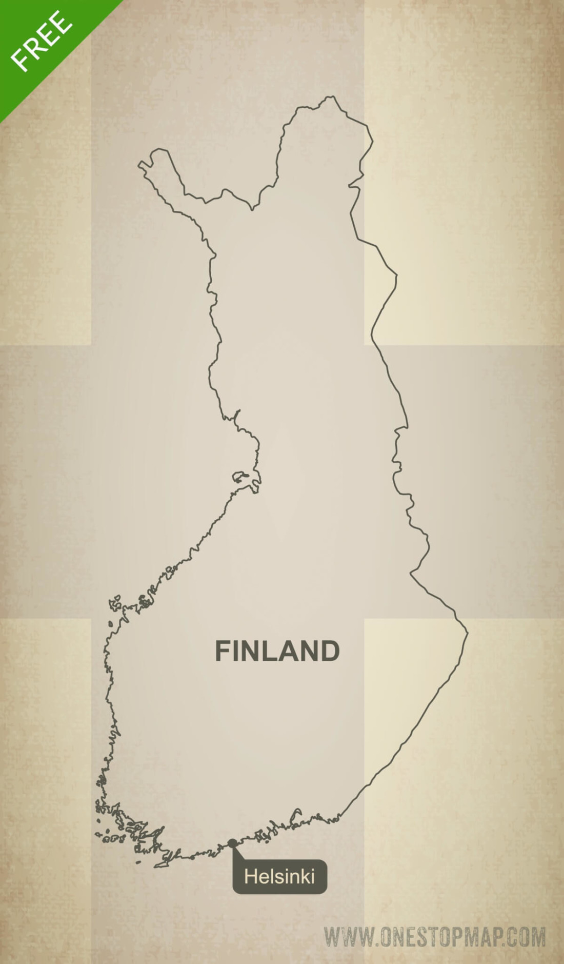 Free Vector Map of Finland Outline | One Stop Map