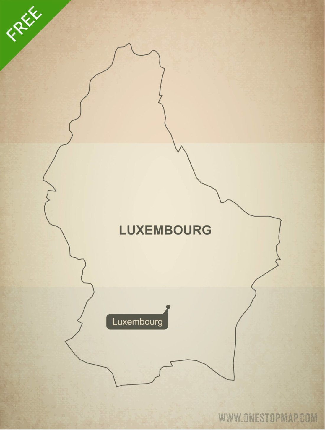 Free Vector Map of Luxembourg Outline | One Stop Map