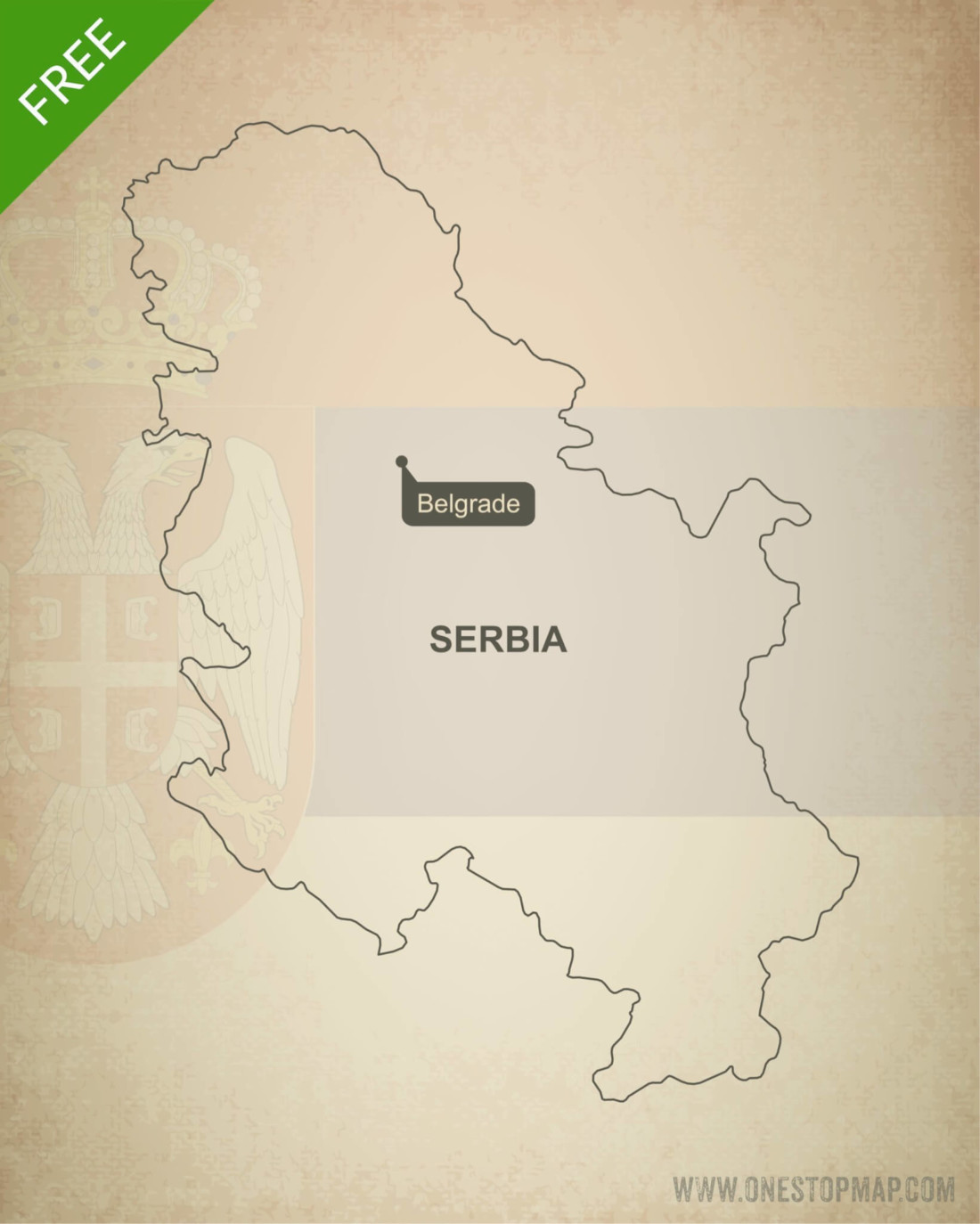 Vector Map of Serbia Political | One Stop Map