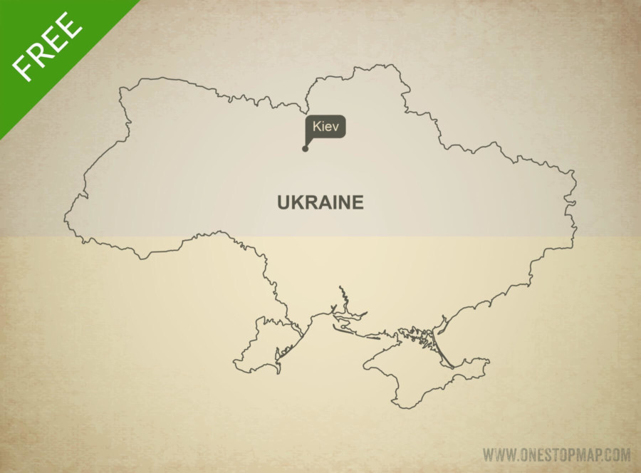 🇺🇦 Vector Map of Ukraine political | One Stop Map