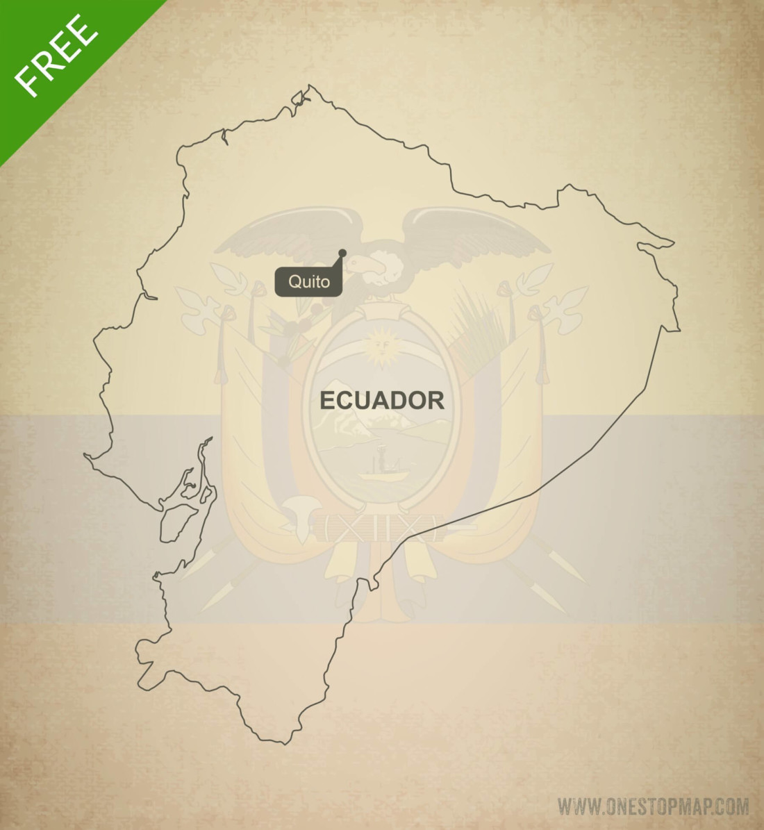 🇪🇨 Vector Map of Ecuador political | One Stop Map