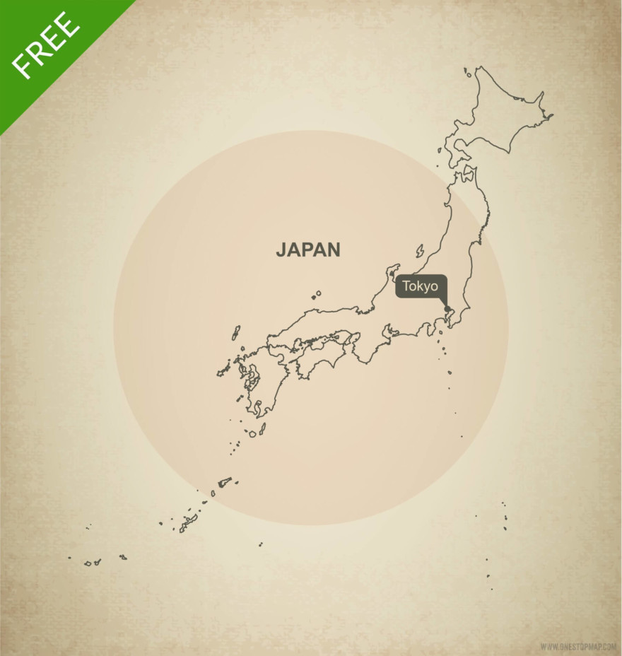 Free Vector Map of Japan Outline | One Stop Map