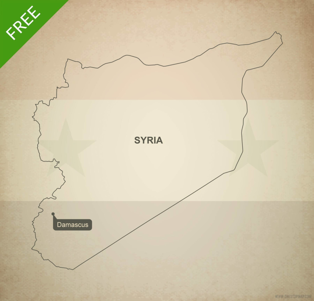 Free Vector Map of Syria Outline | One Stop Map