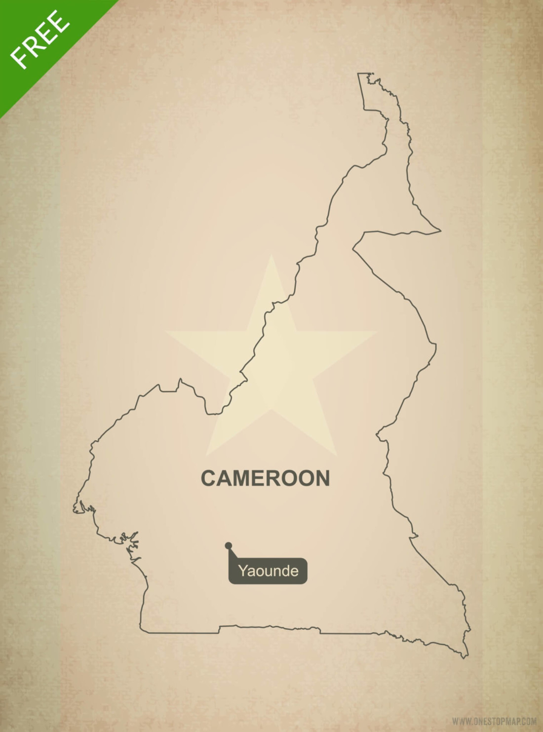 Free Vector Map of Cameroon Outline | One Stop Map