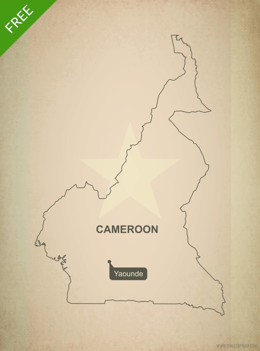 Free Vector Map of Cameroon Outline | One Stop Map