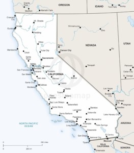 Vector Map of California political | One Stop Map