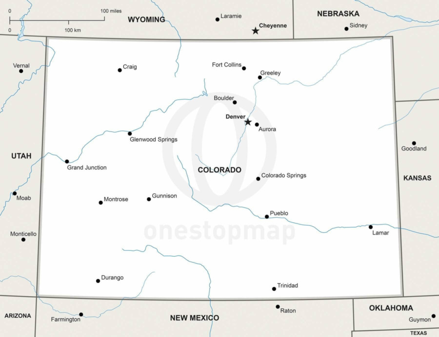 Vector Map of Colorado political | One Stop Map