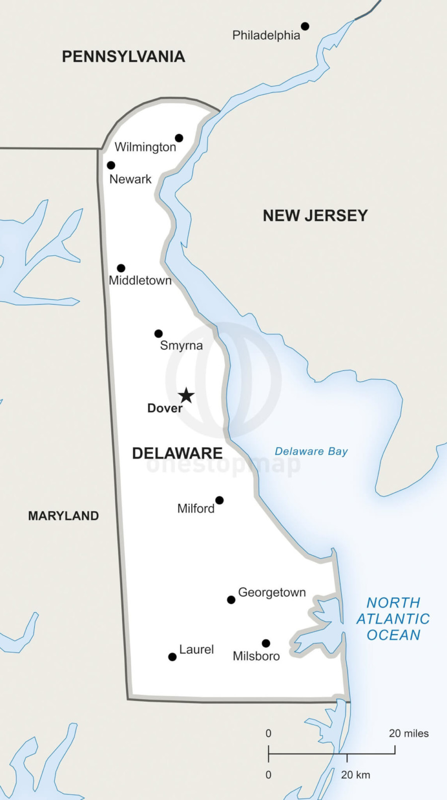 Vector Maps of Delaware | One Stop Map