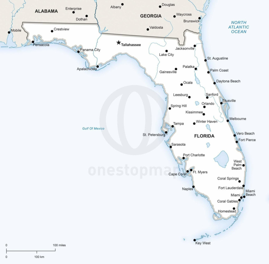 Simple map of florida