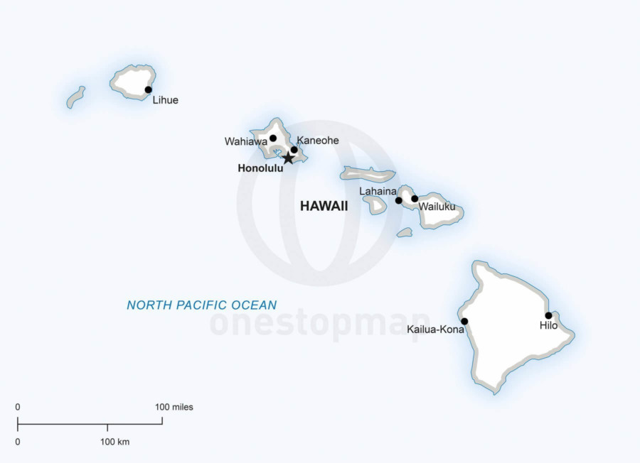 Vector Map of Hawaii political | One Stop Map