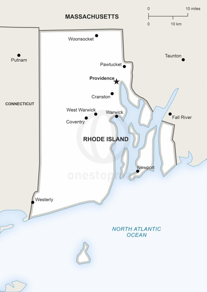 Free vector map of Rhode Island outline | One Stop Map