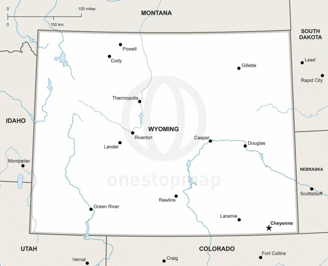 Vector Maps of Wyoming | One Stop Map