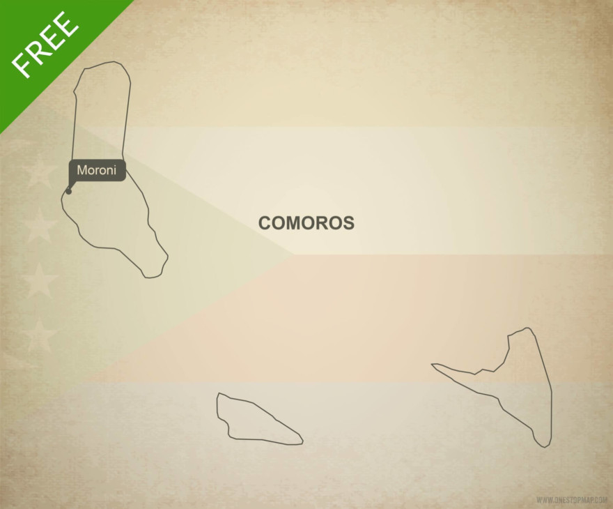 Free Vector Map of Comoros Outline | One Stop Map