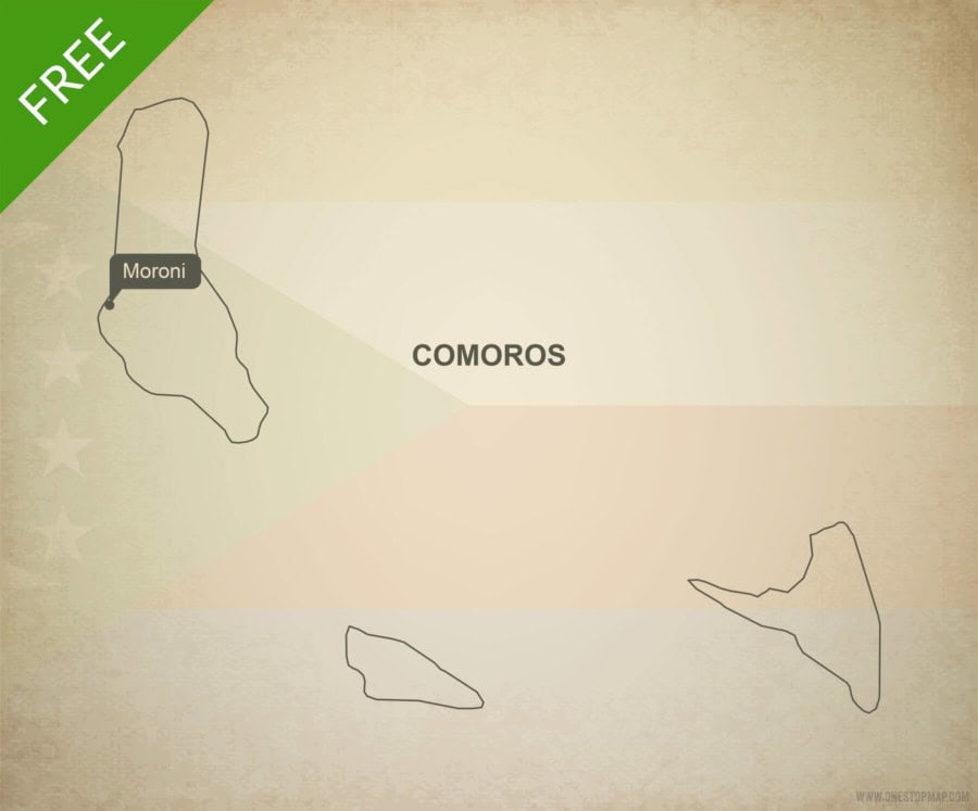 Vector Maps of Comoros | One Stop Map