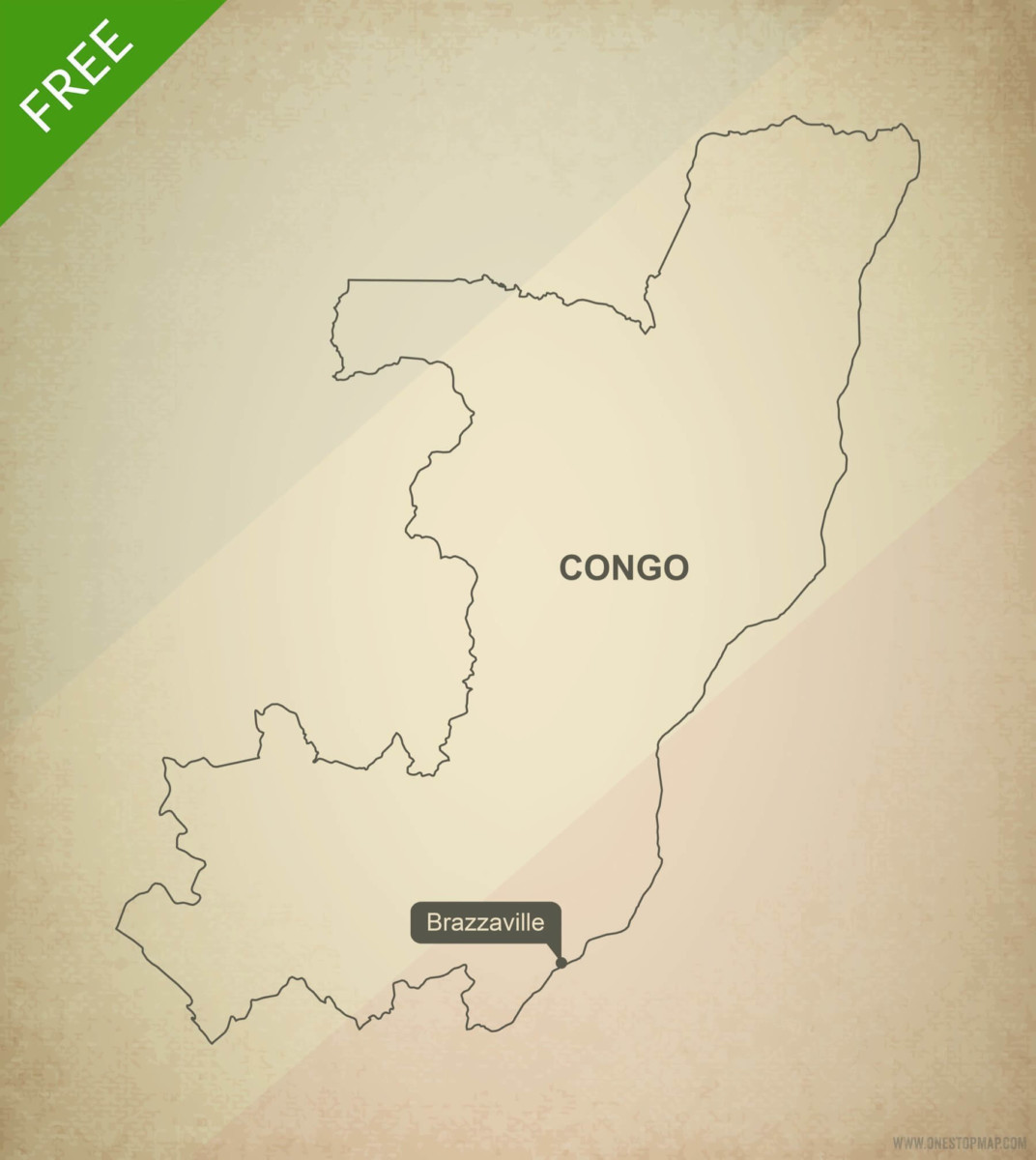Free Vector Map of Congo Outline | One Stop Map