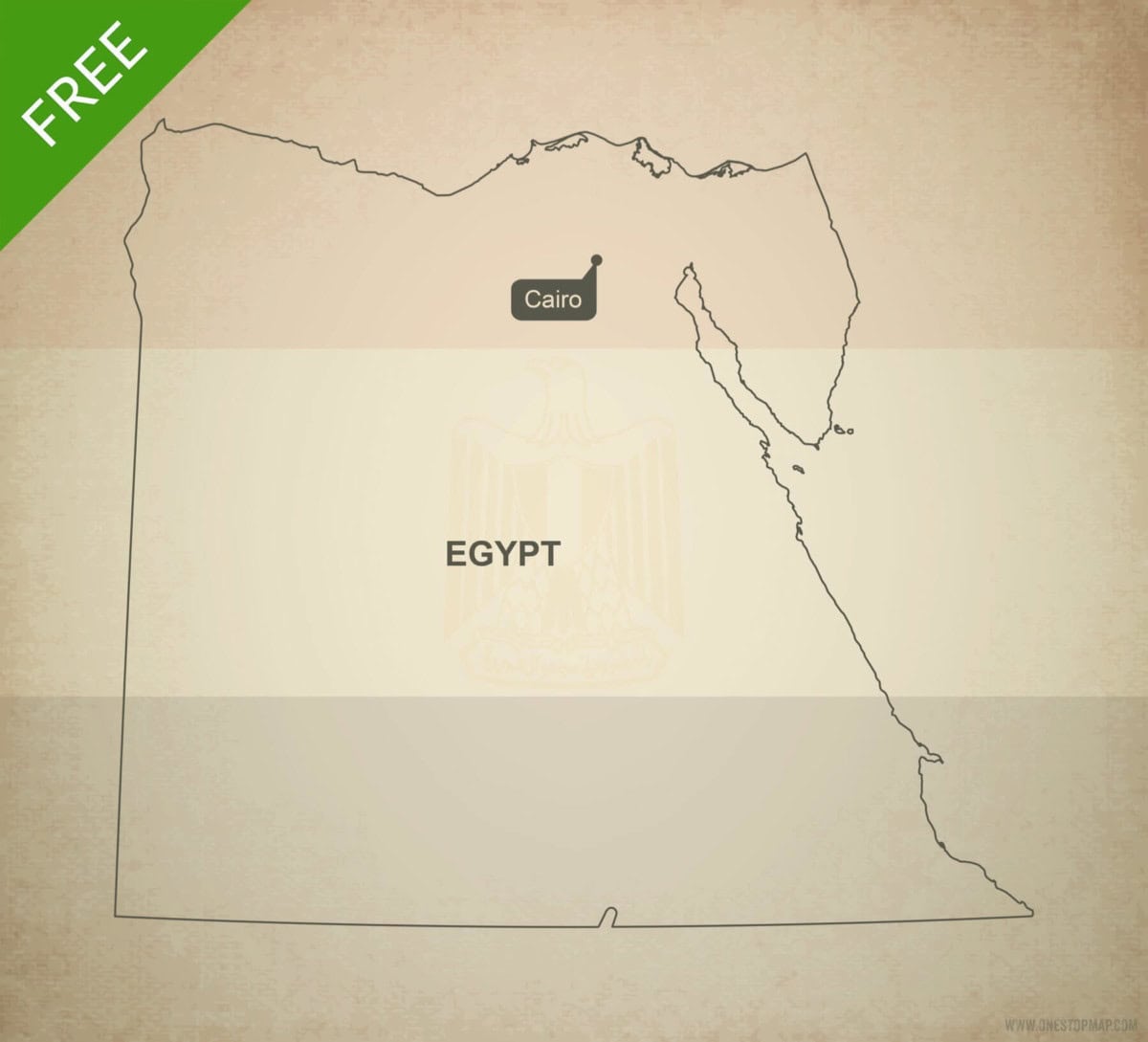 Free Vector Map of Egypt Outline | One Stop Map