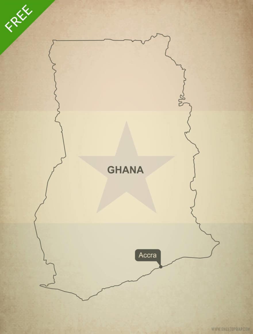 Vector Map of Ghana Political | One Stop Map