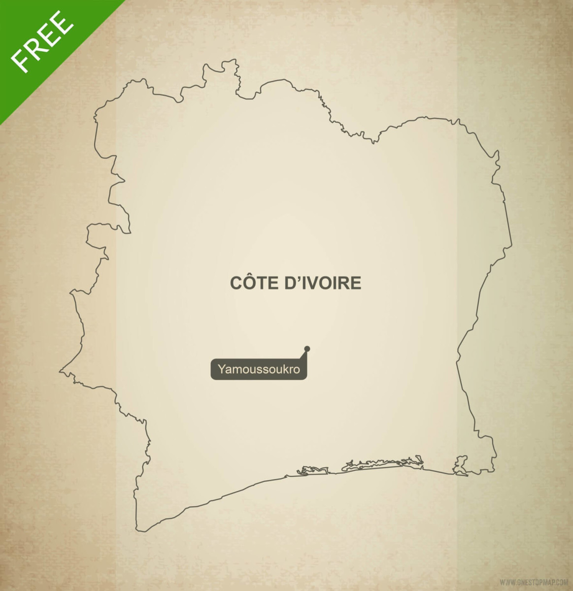 Vector Maps of Ivory Coast | One Stop Map